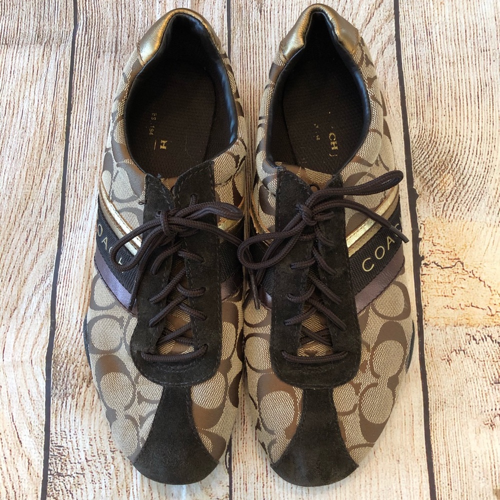 Coach Jayme Sneakers Brown Logo Fabric & Suede 8 - Gem